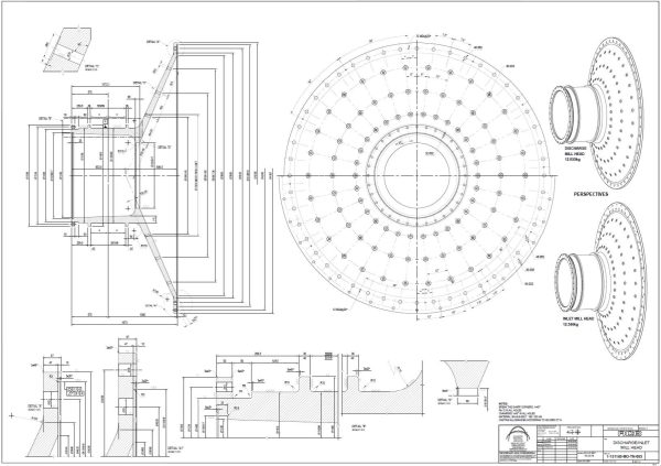 Mill head manufacturing process for ball and SAG mills